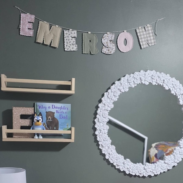 Scalloped Letters Custom Fabric Name Banner | Personalized Nursery ...