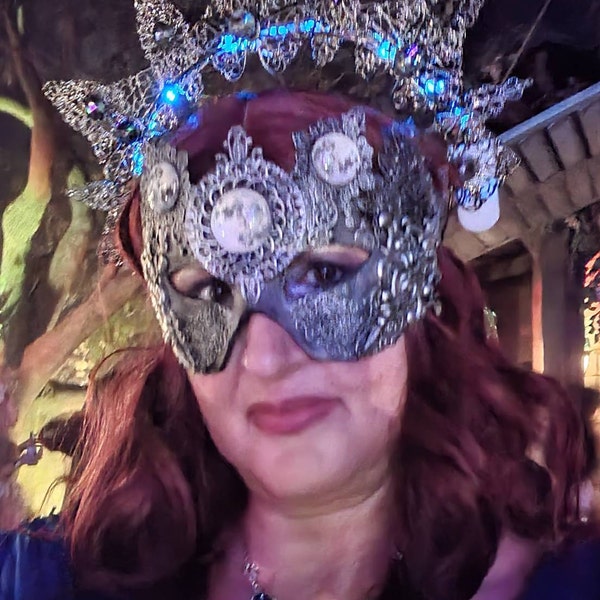 Blind Gothic Masquerade Mask for Him and Her, Filigree Moon Mask ...