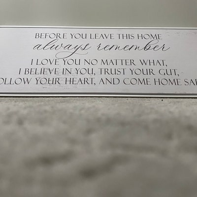 Before You Leave This Home Sign, Sign for Entryway - Etsy