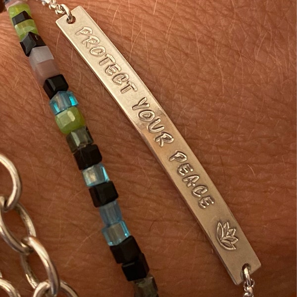 Inspirational Bracelet Sterling Silver, Motivational Quote Bracelet ...