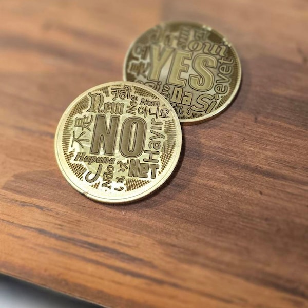 Decision Coin - YES, NO in 10 Languages! - Lightburn + SVG Laser Files ...