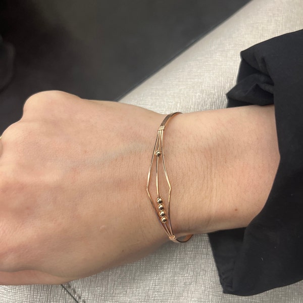 Fidget Bracelet - Dainty 14kt Rose Gold Filled Wirewrapped Bracelet ...