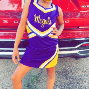 Purple & Gold Cheer Uniform Customized Cheerleading Uniform - Etsy