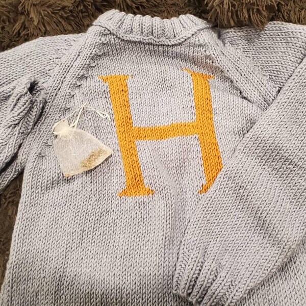 Monogram Weasley Jumper Letter Magic Gift Handmade Custom Wool Sweater ...