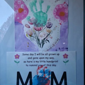 Mother's Day Printable, Handprint Art Craft, Baby Toddlers Kids ...