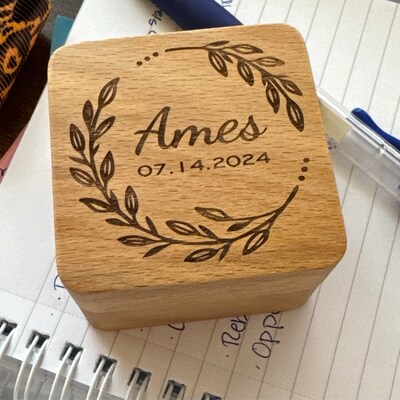Custom Wooden Wedding Ceremony Ring Box,personalized Engraved ...