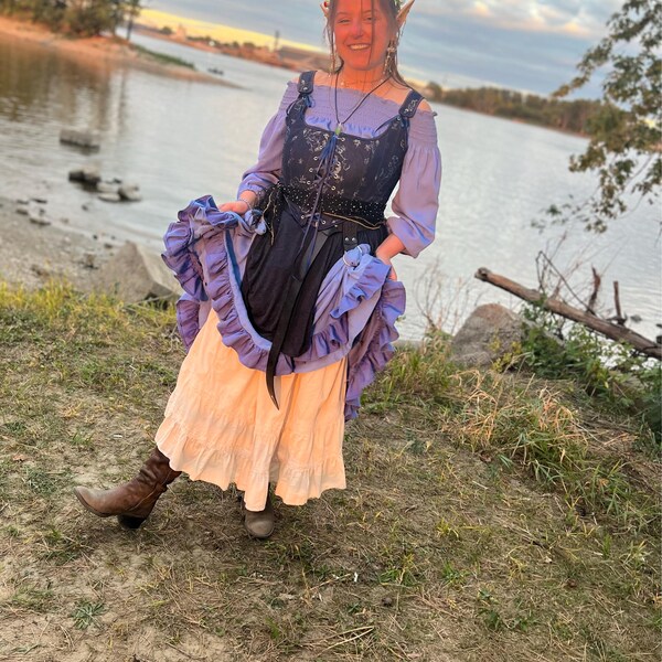 Gold Floral Corset Top, Blue Renaissance Corset Top, Front Lace ...