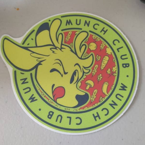Munch Club Deer Cartoon Vinyl Sticker - Etsy