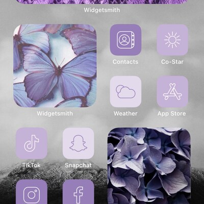 Lavender App Icons, Purple Icons, iPhone App Covers, Purple Aesthetic ...
