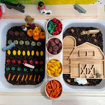 Sensory Play Tray, Scarecrow Sensory Bin Tray, Farm Sensory Bin, Flisat ...