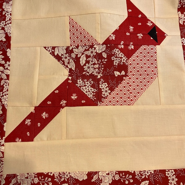 Cardinals Quilt Block Pattern: 9" or 12" Bird Design (PDF Pattern) - Etsy