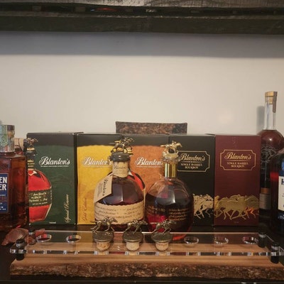 Custom Blanton's Bourbon Stopper Display Stand live Edge - Etsy
