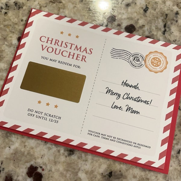 Christmas Scratch-off Reveal Voucher, Suprise Voucher, Personalized ...