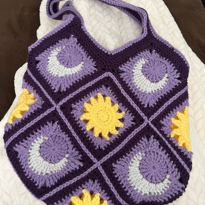 Sun and Moon Tote Bag Crochet PDF PATTERN Intermediate english - Etsy