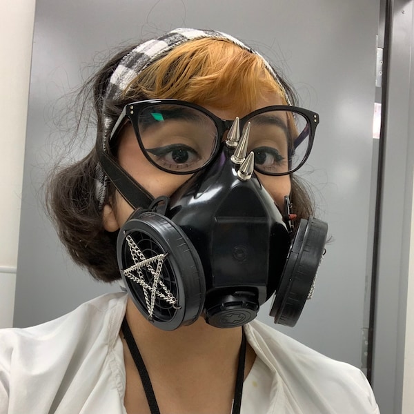 Black Gothic Mask Cyber Gothic Gas Mask E Girl Fashion Masks BIOHAZARD ...