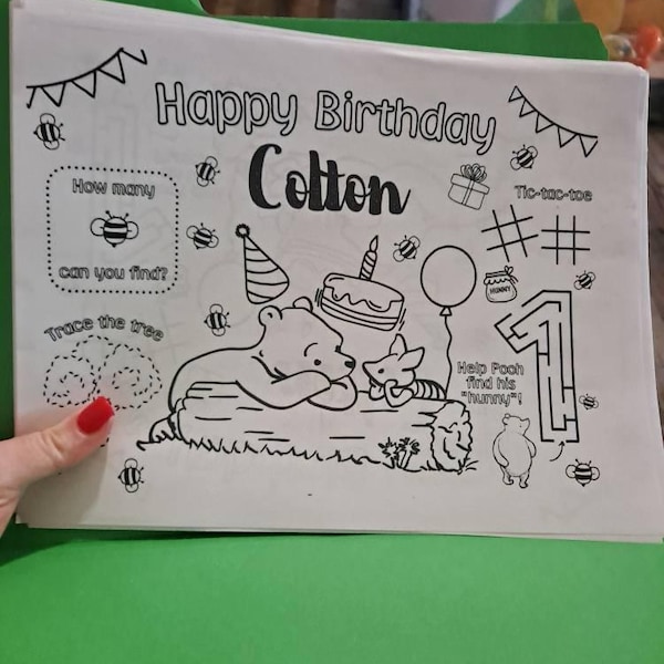 Art Birthday Party Activity Sheet: Personalized Placemat (digital ...