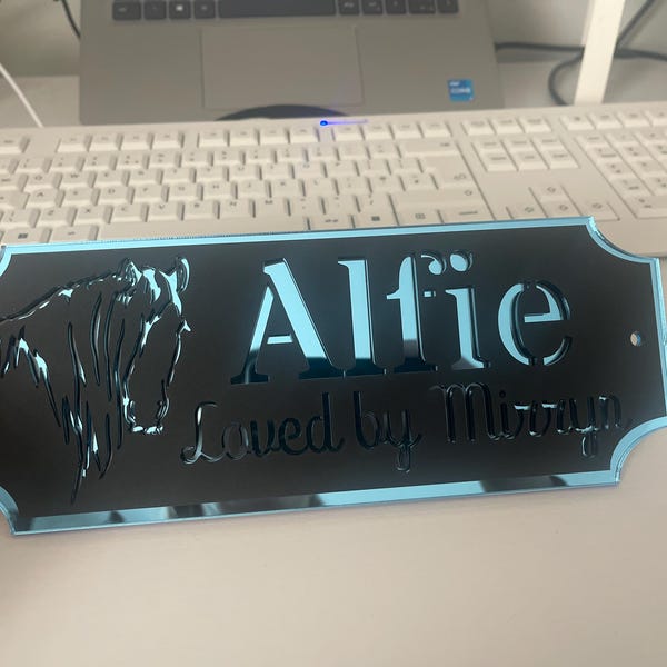 Stable Name Plate / Plaque Cut Out Traditional W/modern Twist Design ...