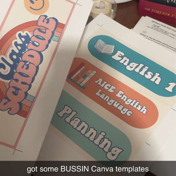 Classroom Schedule, Editable Groovy Canva Template, Retro Classroom ...