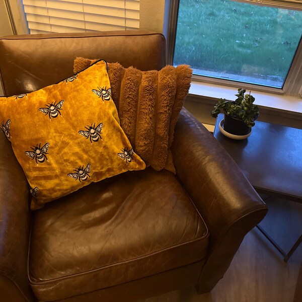 Bee Pillow COVER Only-bumble Bee Pillow-yellow Bee Pillow-queen Bee ...