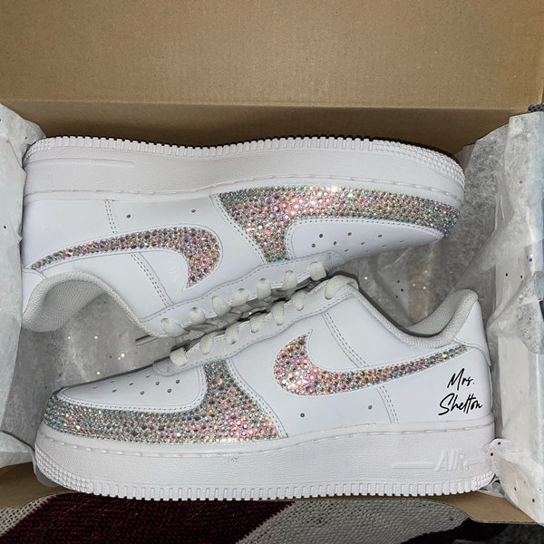 Rhinestone Air Force 1s Swooshes and Toe Box Bling Bedazzled Shoes Cute ...