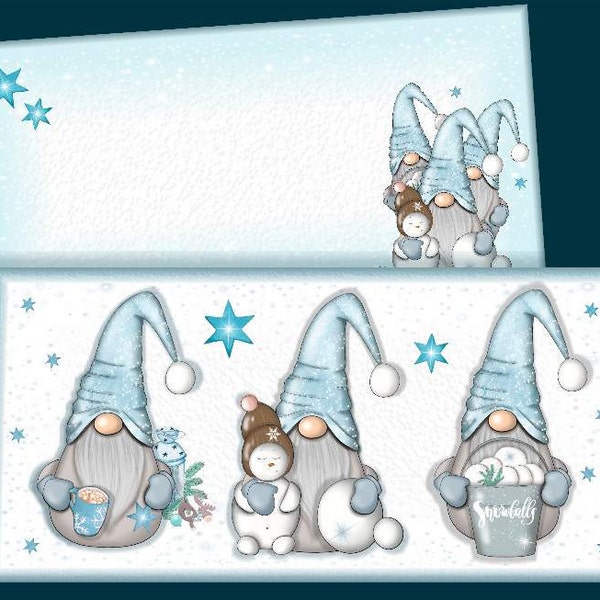 Nordic Gnomes Clipart, Winter Gnomes Clipart, Whimsical Clipart, Winter ...