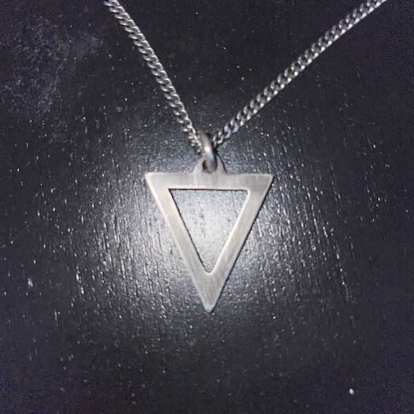 Mens Necklace Triangle Pendant Handmade in Sterling Silver - Etsy