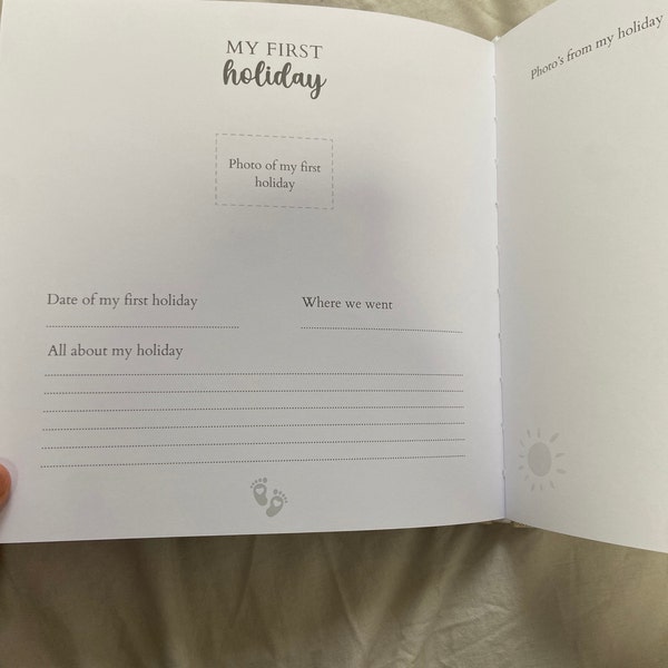 Personalised Baby Record Book | Hello Baby My First Year Memory Book ...