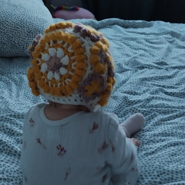 Daisy Square Bonnet Crochet Pattern - Etsy