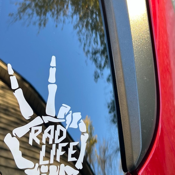 Rad Life Skeleton Vinyl Decal, Rad Life Sticker, Rad Life Decal ...