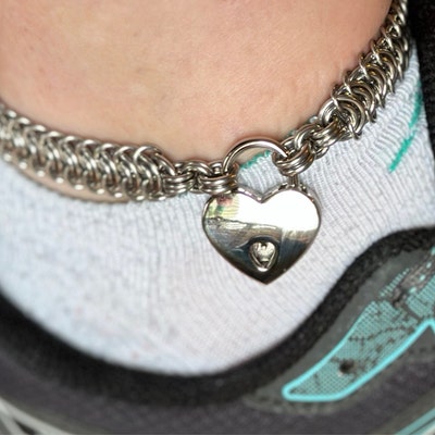 Stainless Steel Locking Anklet Vertebrae Style in Multiple Colors ...