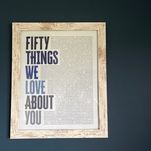 50 THINGS We Love About You 50th Birthday Gift for Her Gift - Etsy