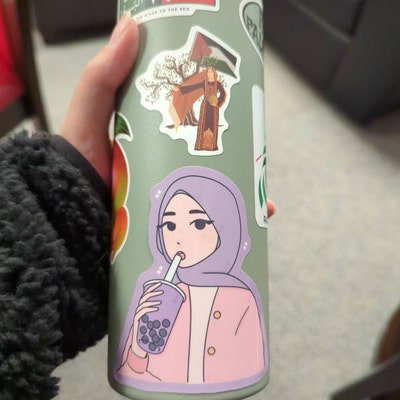 Purple Flowers Hijabi Cute Hijabi Stickers Islamic Stickers Cute Hijabi ...