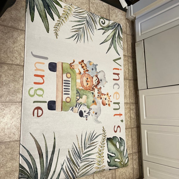 Safari Carpet, Animal Nursery Carpet, Animal Play Mat, Carpet for ...