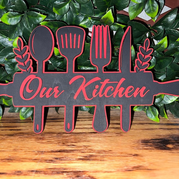Kitchen Sign SVG L Glowforge Sign File L Laser Cut Wall Decor SVG L DXF ...