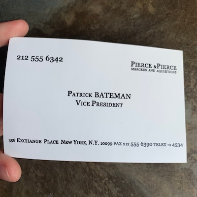 Patrick Bateman Card 4x2 Decal Sticker - Etsy
