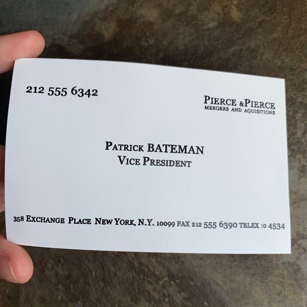 Patrick Bateman Card 4x2 Decal Sticker - Etsy