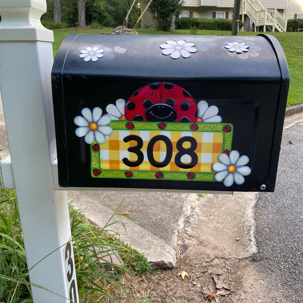 Mailbox Magnet Partial Cover Ladybug Address Numbers With Set of 2 ...
