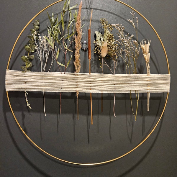 Wildflower Minimalist Boho Wreath Dried Flower Decor Eucalyptus Modern ...