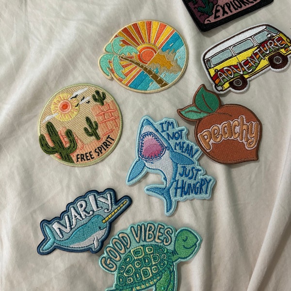 Ocean Patch, Embroidered Ocean Patch, Iron on Patch, Sunset Patch ...