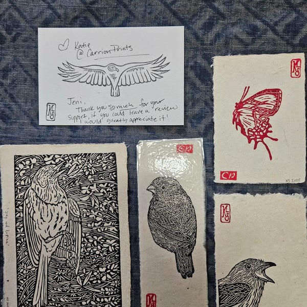 Mussel With Barnacles Lino Cut Print Bookmark Laminated Mini Prints ...