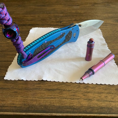 Zircuti Dark Timascus Handmade EDC Bracelet Paracord Knife Lanyard Bead ...