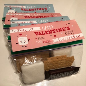 Valentine Treat Bag Toppers PRINTABLE Smores Valentine Cards for Kids ...