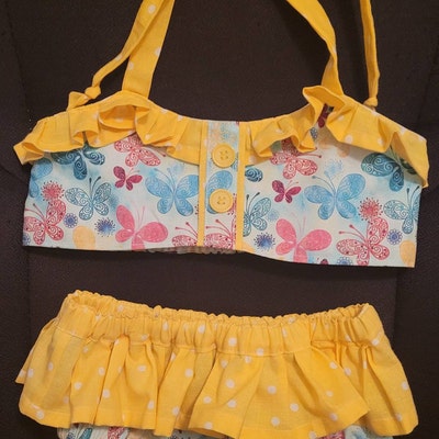 Girls Bikini Bathing Suit PDF Sewing Pattern ... 2 Pc Retro Swimsuit ...