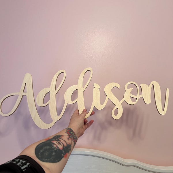 Large Wood Name Sign, Nursery Name Sign, Boho Nursery Sign , Above Crib ...