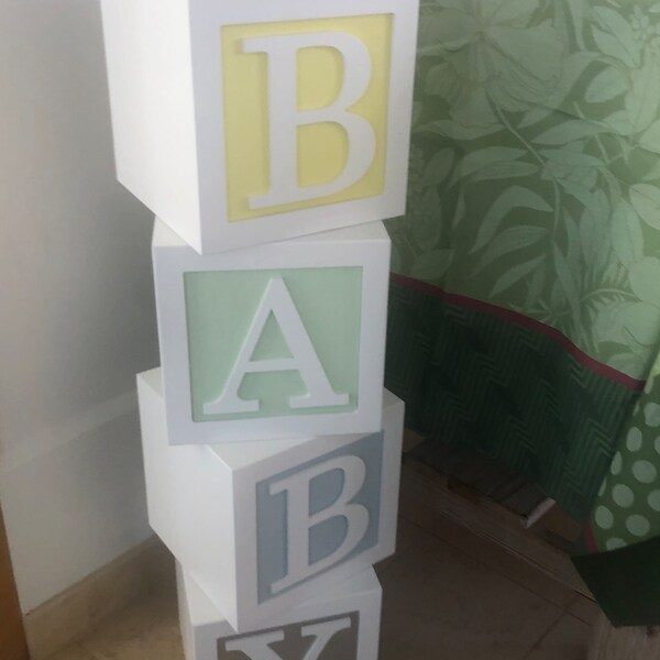 Jumbo Baby Blocks Made to Order. Nursery/kids Room Decor, Baby Shower ...