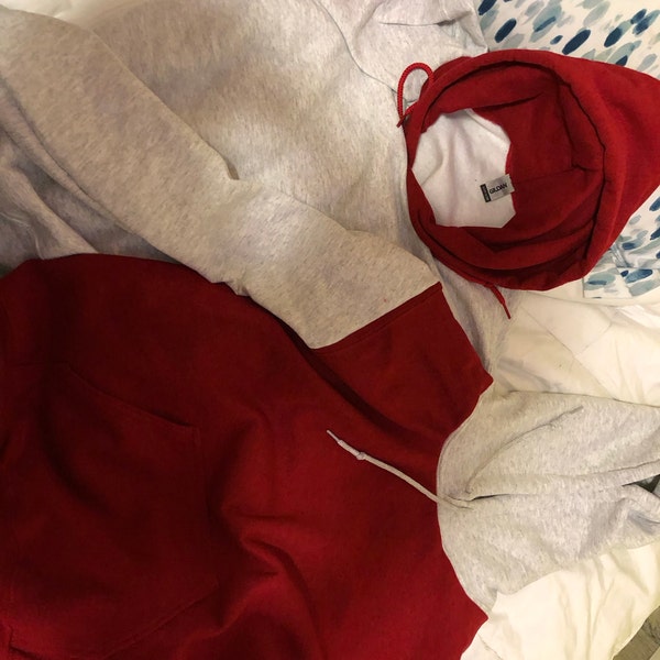 Two Matching Colorblock Hoodies, Green and Sand Two Tone Couple ...