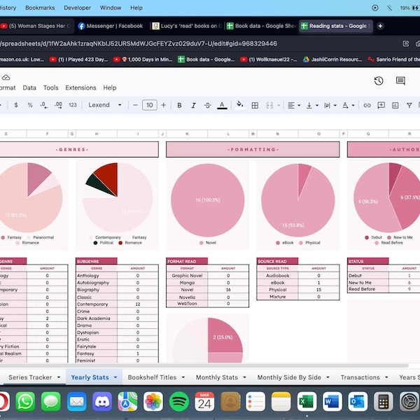 2025 Basic Reading Spreadsheet, Google Sheets Template, Reading Tracker ...
