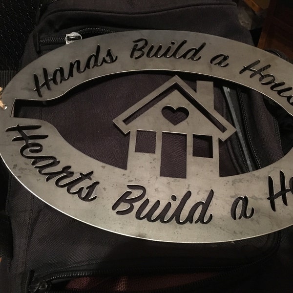 Hands Build a House Hearts Build a Home Metal Sign House Warming Gift ...