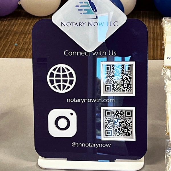 Business Logo With QR Code Sign | QR Code Sign - Etsy
