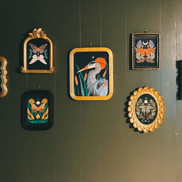 Folk Art Scorpion and Aloe Vera Nature Print Cottagecore Wall Décor ...